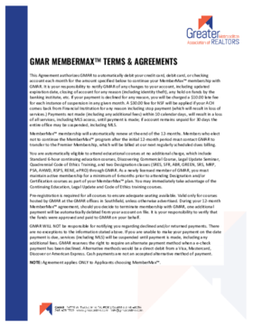 GMAR MememberMax™ Terms & Agreements | Greater Metropolitan Association ...